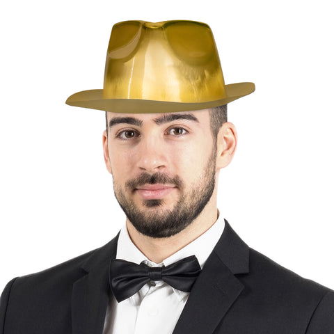Gold Fedoras-12 Pack – Windy City Novelties