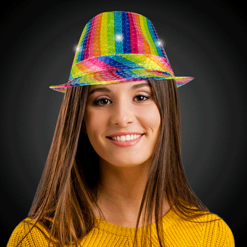 Sequined Rainbow Fedora Hat | Windy City Novelties