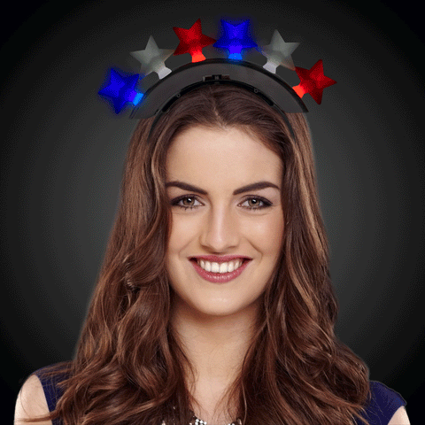 Patriotic Headbands | LED Mohawk Headband with Stars – Windy City Novelties