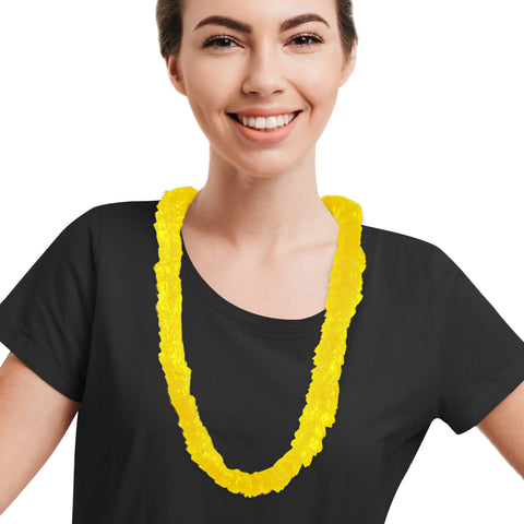 Yellow Plastic Leis - 12 pack – Windy City Novelties