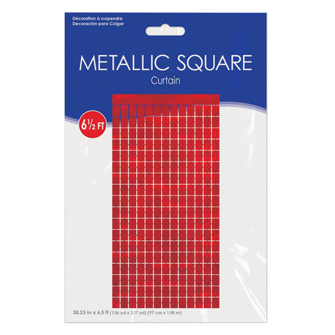 Red Metallic Squares Curtain Backdrop – Windy City Novelties