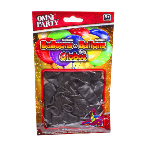 Black 9" Helium Balloons - 18 pack – Windy City Novelties